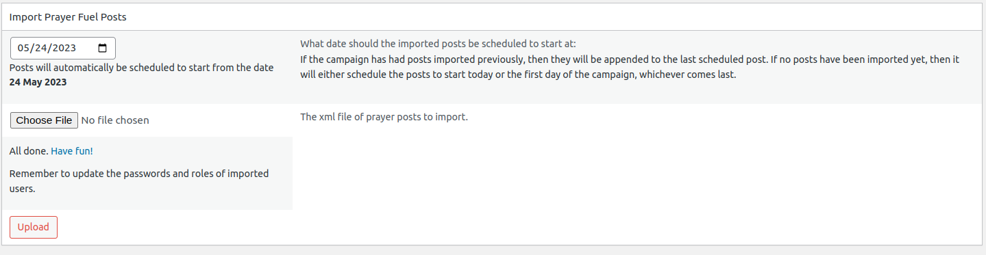 Exporting and Importing – Prayer.Tools