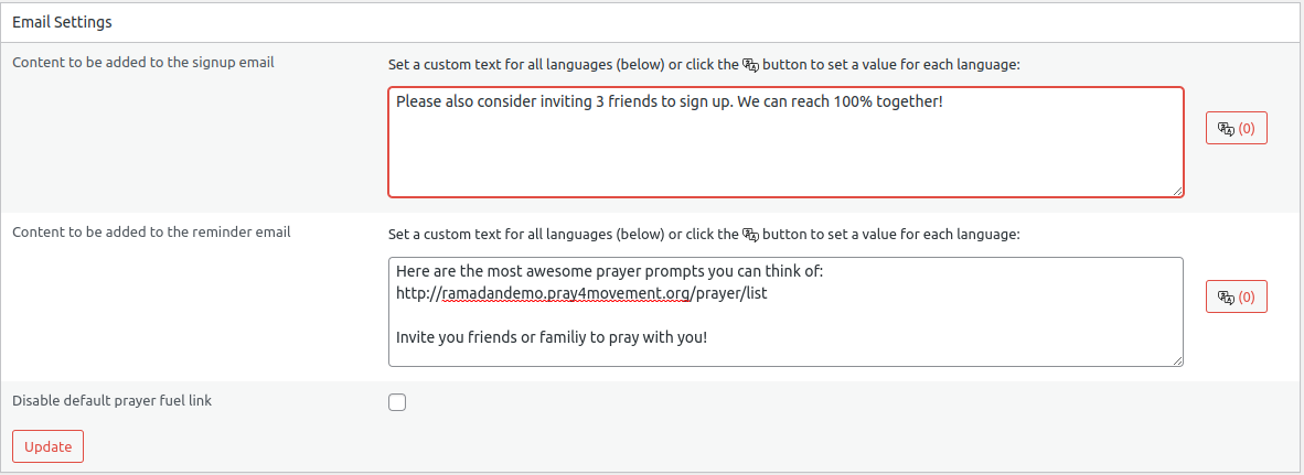 Email Settings – Prayer.Tools