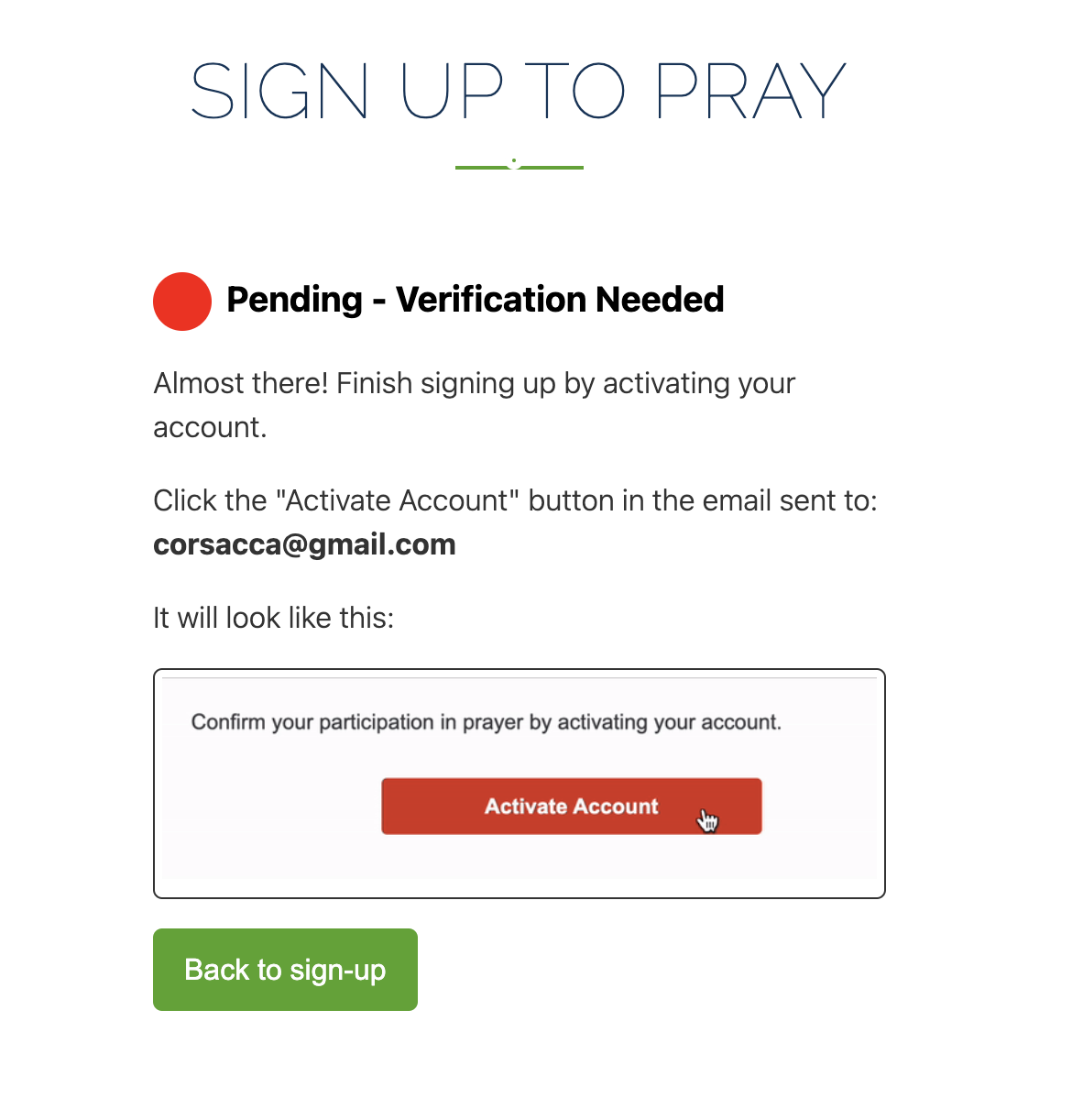 Campaign Emails – Prayer.Tools